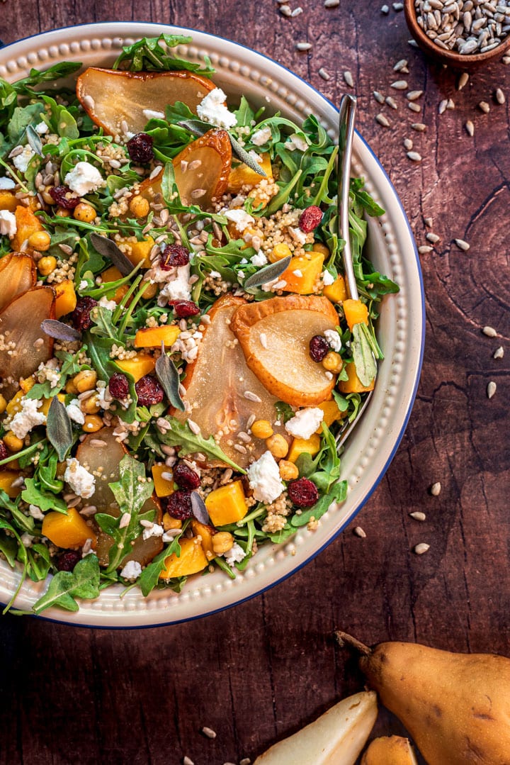 Caramelized Pear Squash and Arugula Salad | The Crooked Carrot