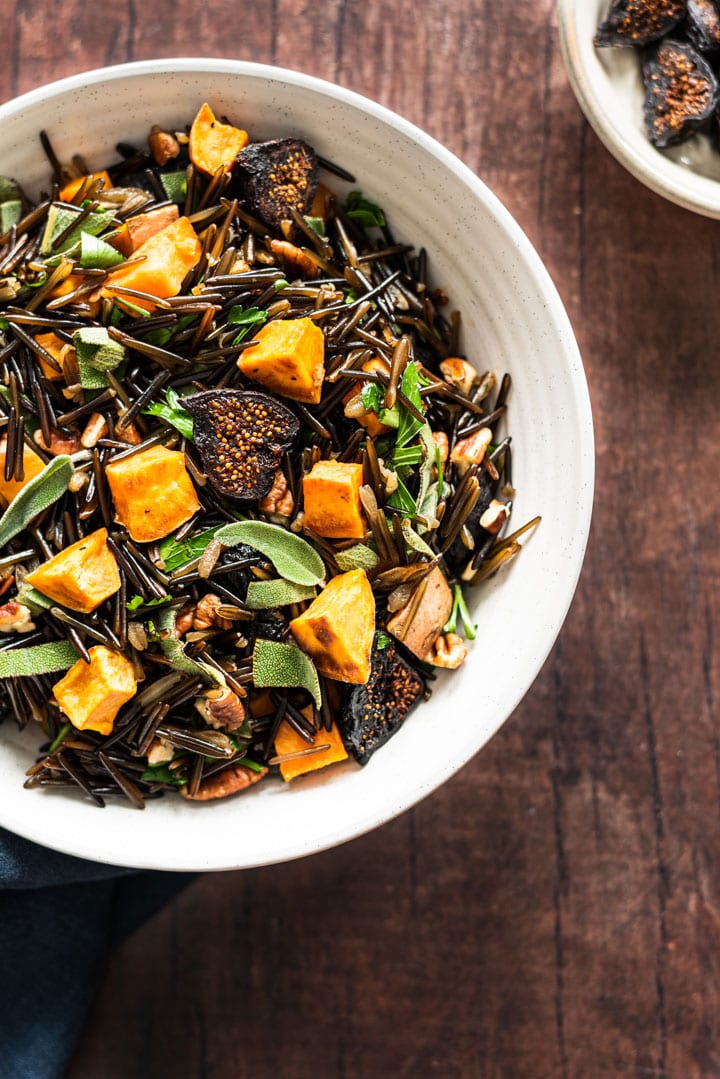Fig and Sweet Potato Wild Rice Pilaf | The Crooked Carrot